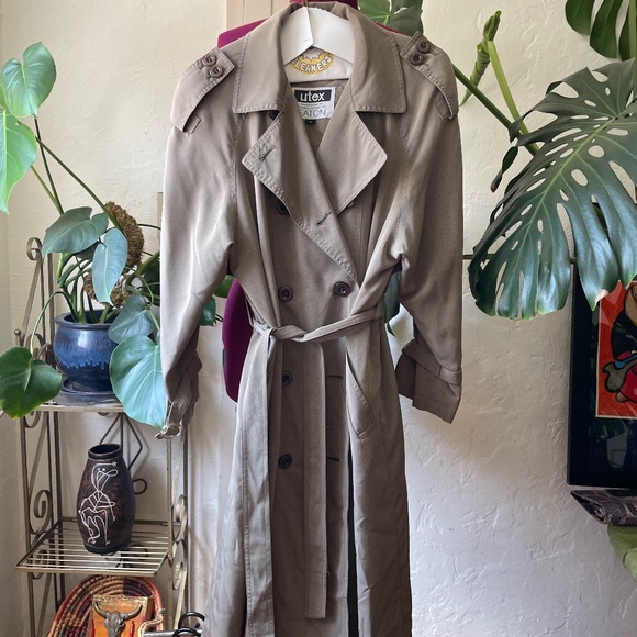 Utex | Jackets & Coats | Utex Doublebreasted Khaki Green Trenchcoat ...